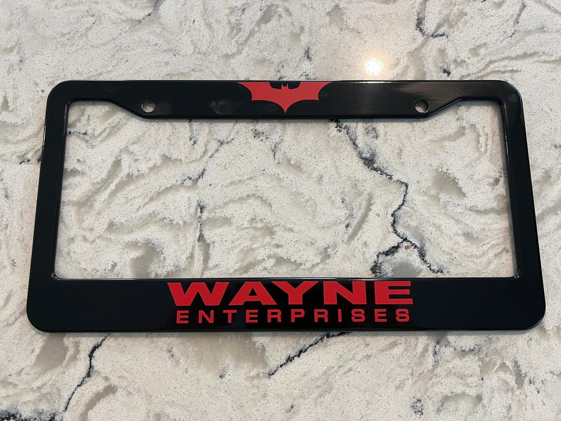 Wayne Enterprise Bat Chrome Stainless Steel License Frame With Caps - Etsy