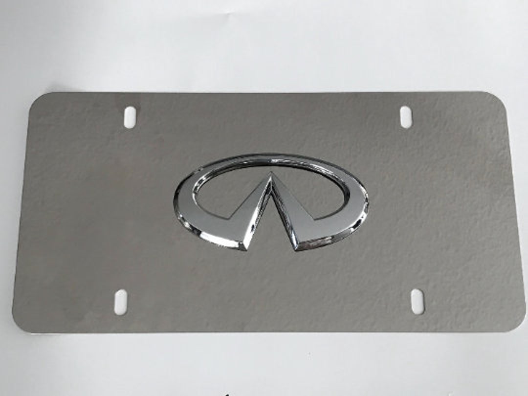 Infiniti Mirror Chrome Stainless Steel Front License Plate With Caps - Etsy
