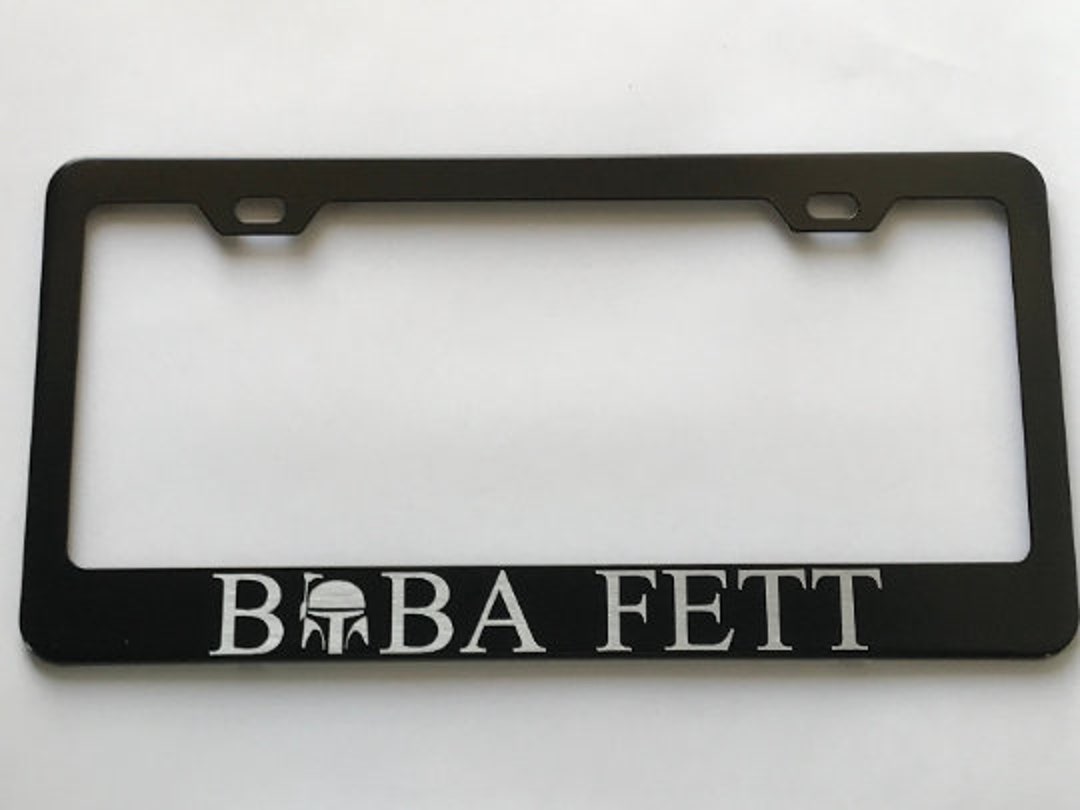 The Mandalorian Boba Fett Chrome Stainless Steel License Frame With ...
