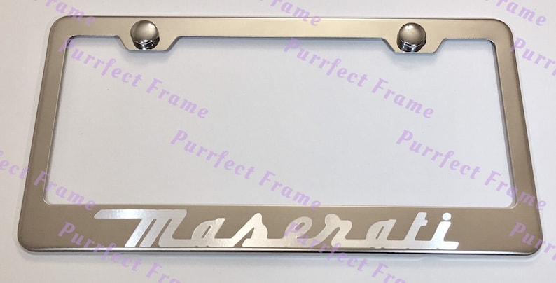 Maserati Mirror Chrome Stainless Steel License Plate Frame With Caps - Etsy
