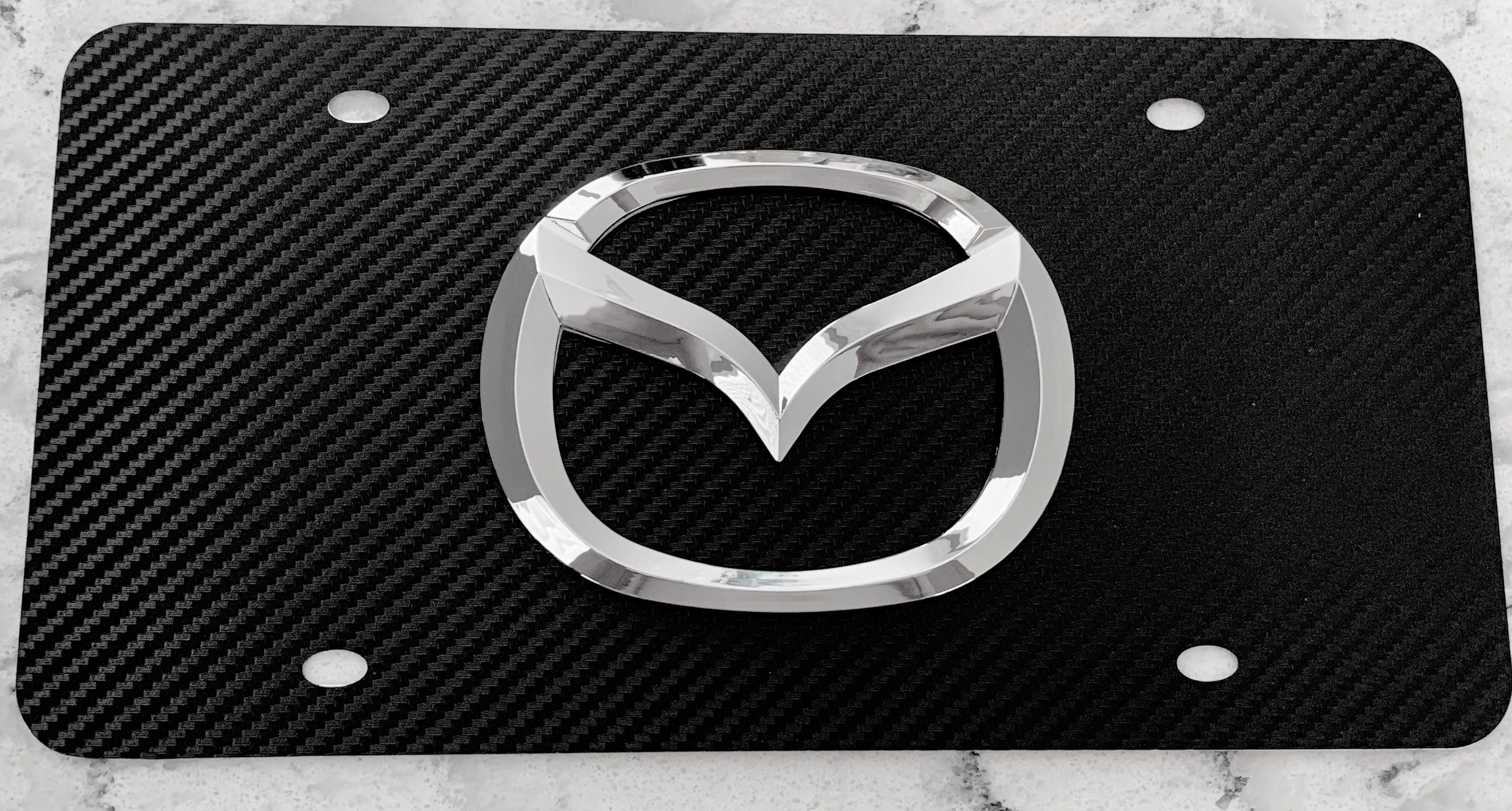 3D Mazda Mirror Chrome Stainless Steel Front License Plate With Caps - Etsy