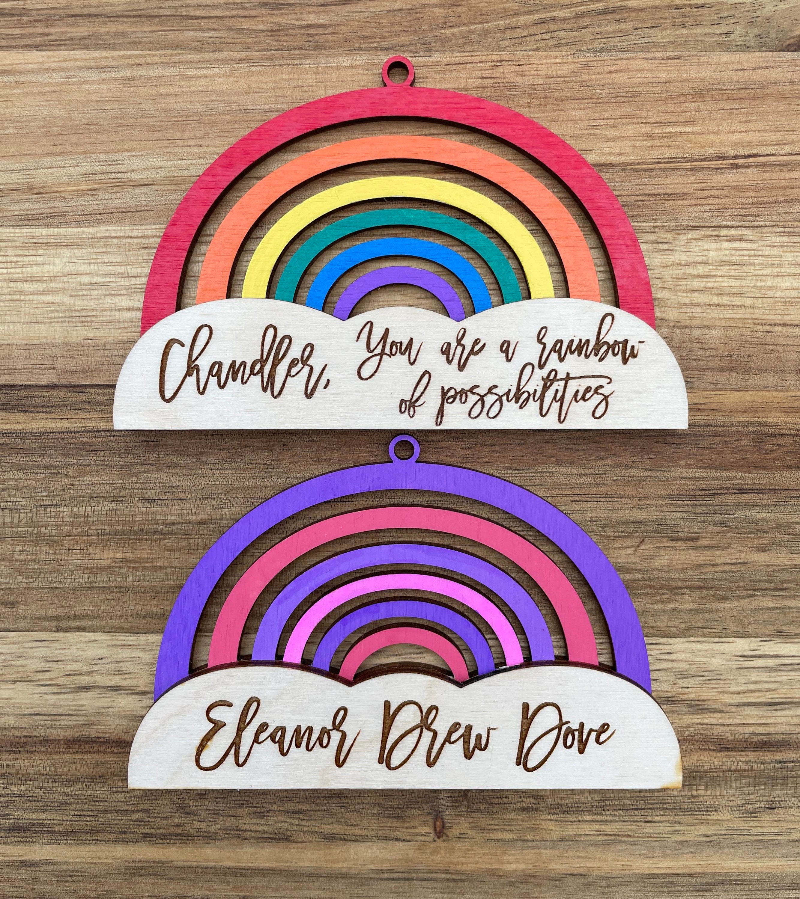Personalized Rainbow Ornament, Personalized Kids Ornament, Christmas ...