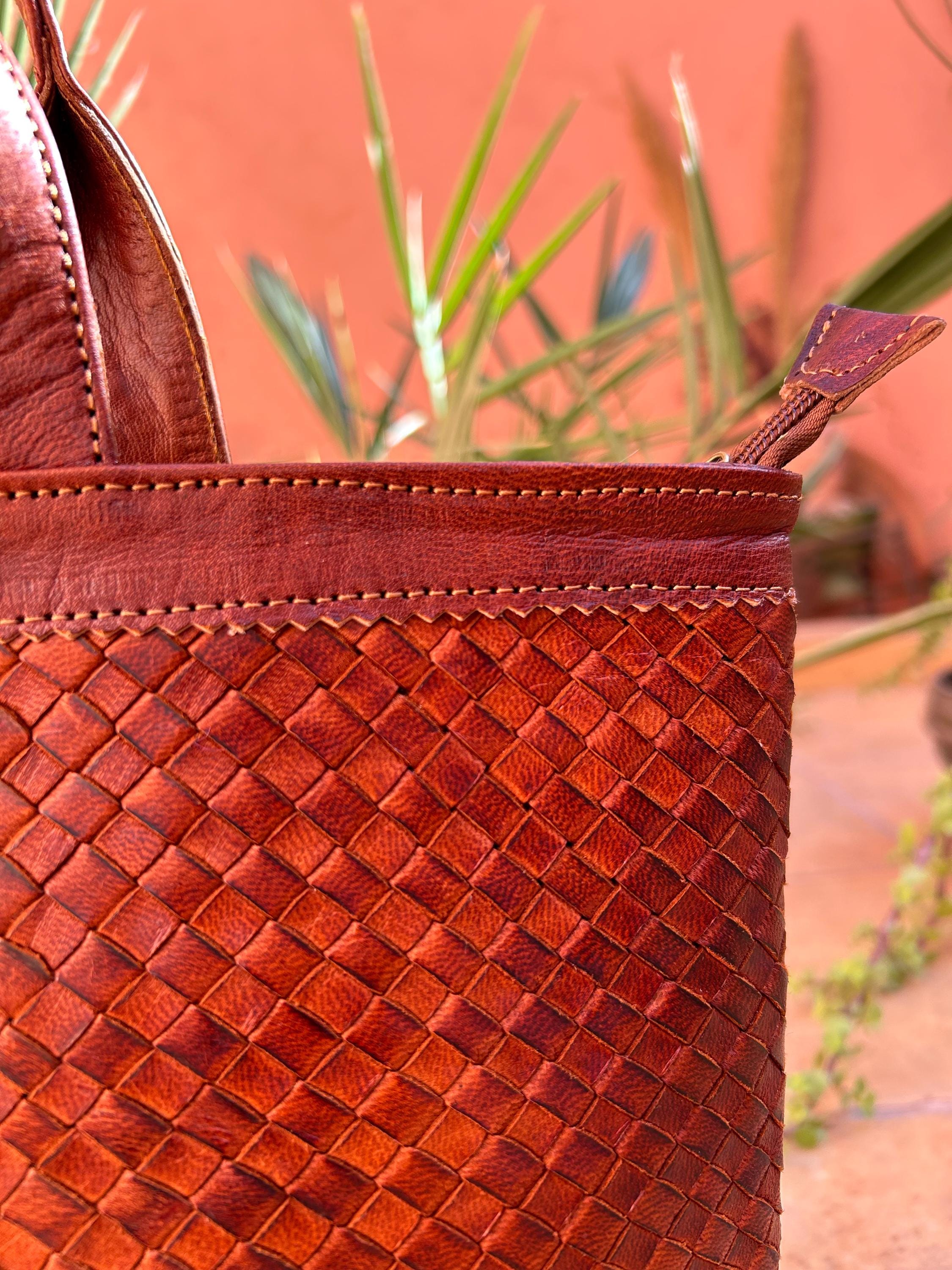 Handcrafted Moroccan Braided Leather Bag – Eco-friendly Elegance ...