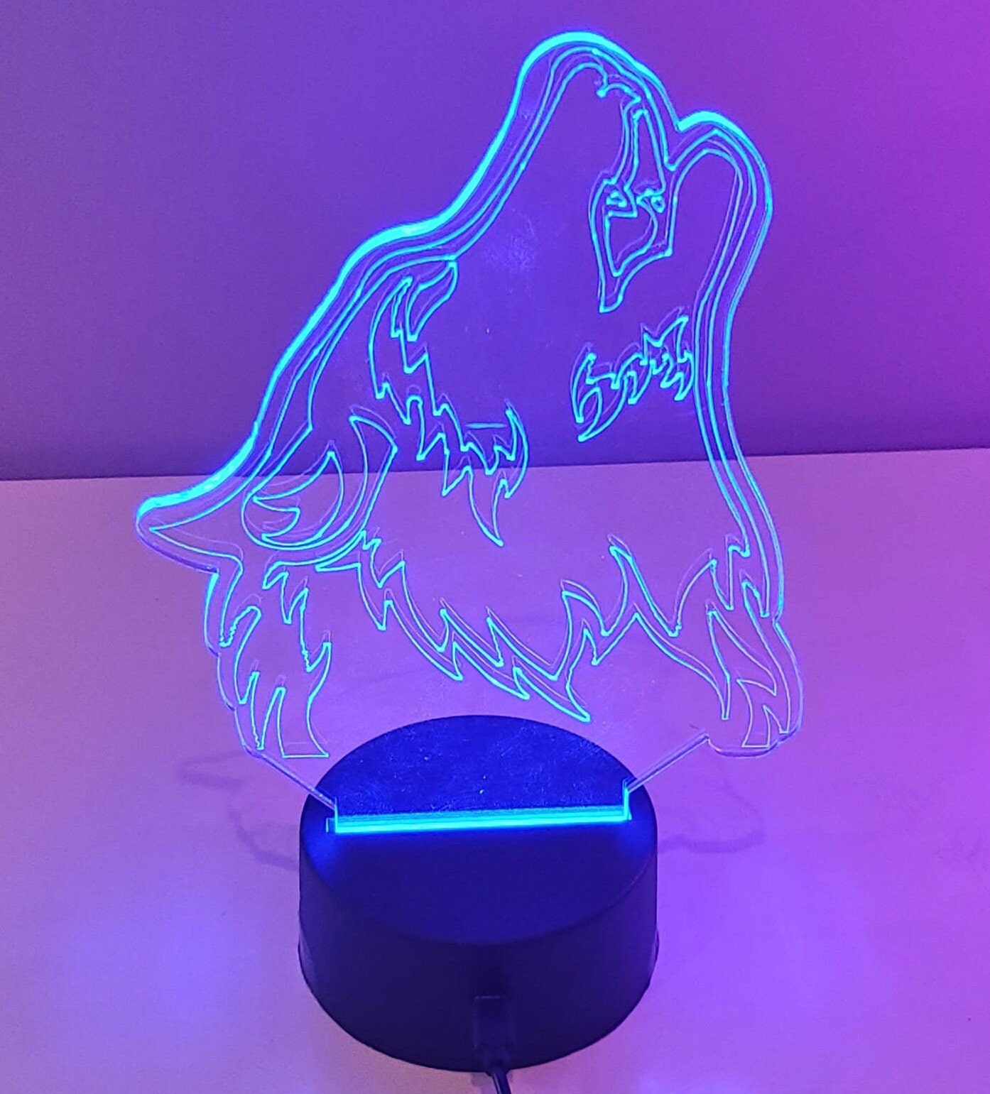 Howling Wolf LED Sign - Etsy