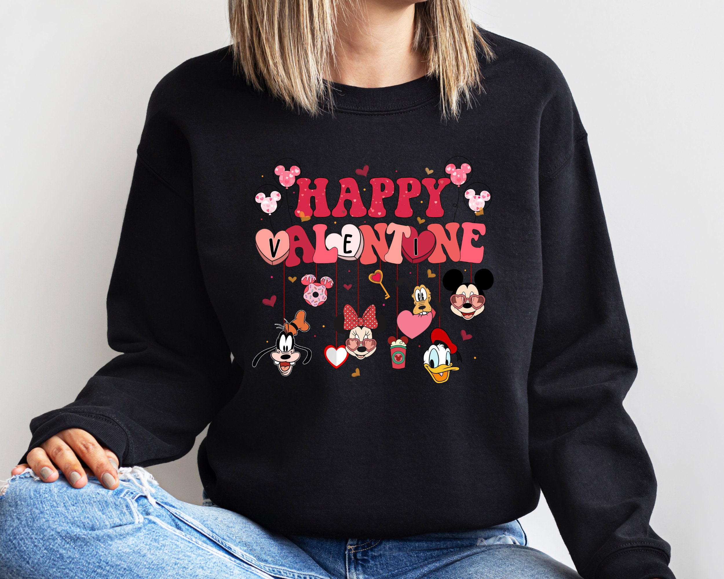 Happy Valentine's Day Sweatshirt, Mickey And Minnie Friends Valentine's ...