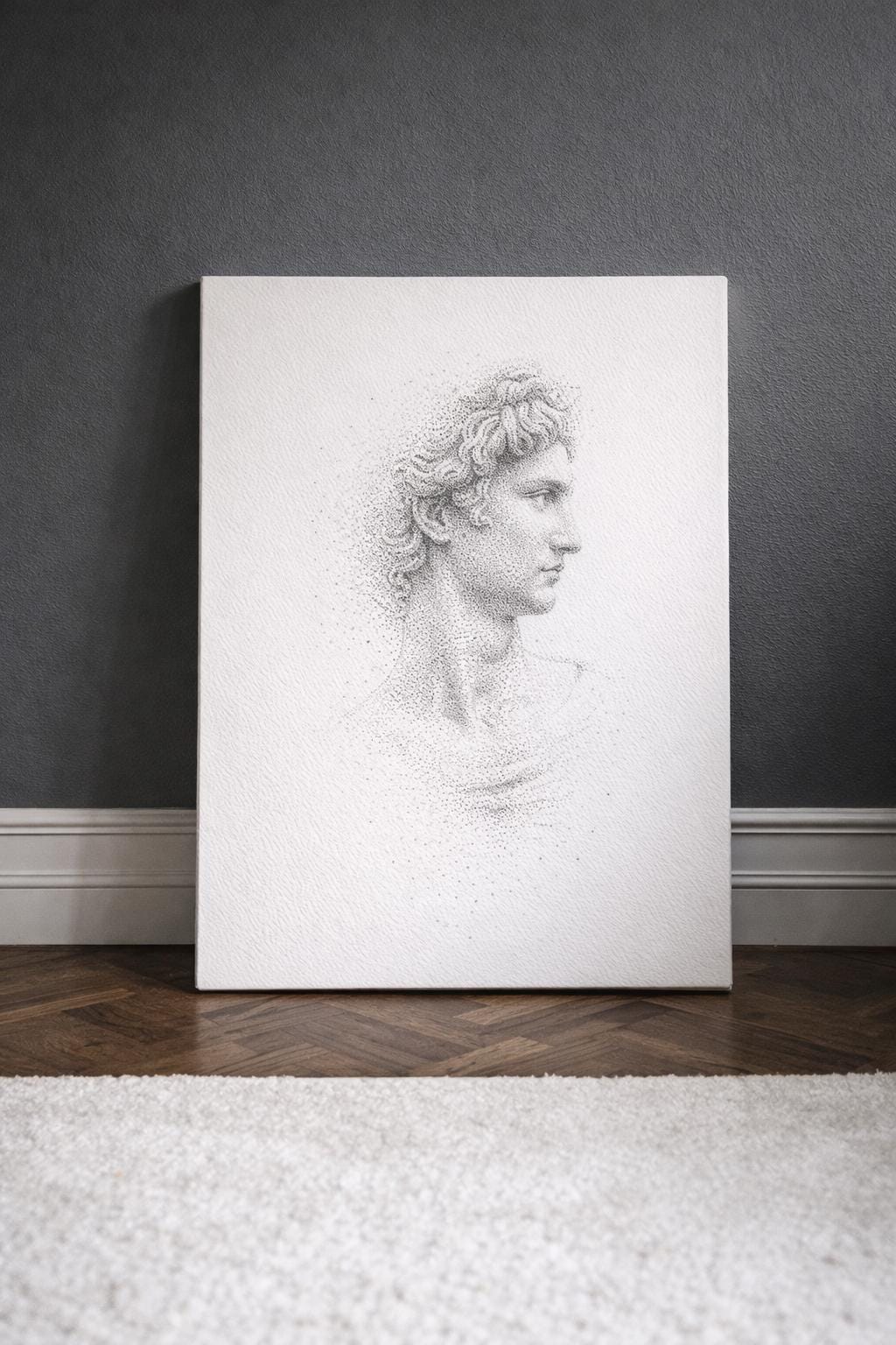 Apollo Belvedere Stippling Art Print – Minimalist Greek Sculpture ...