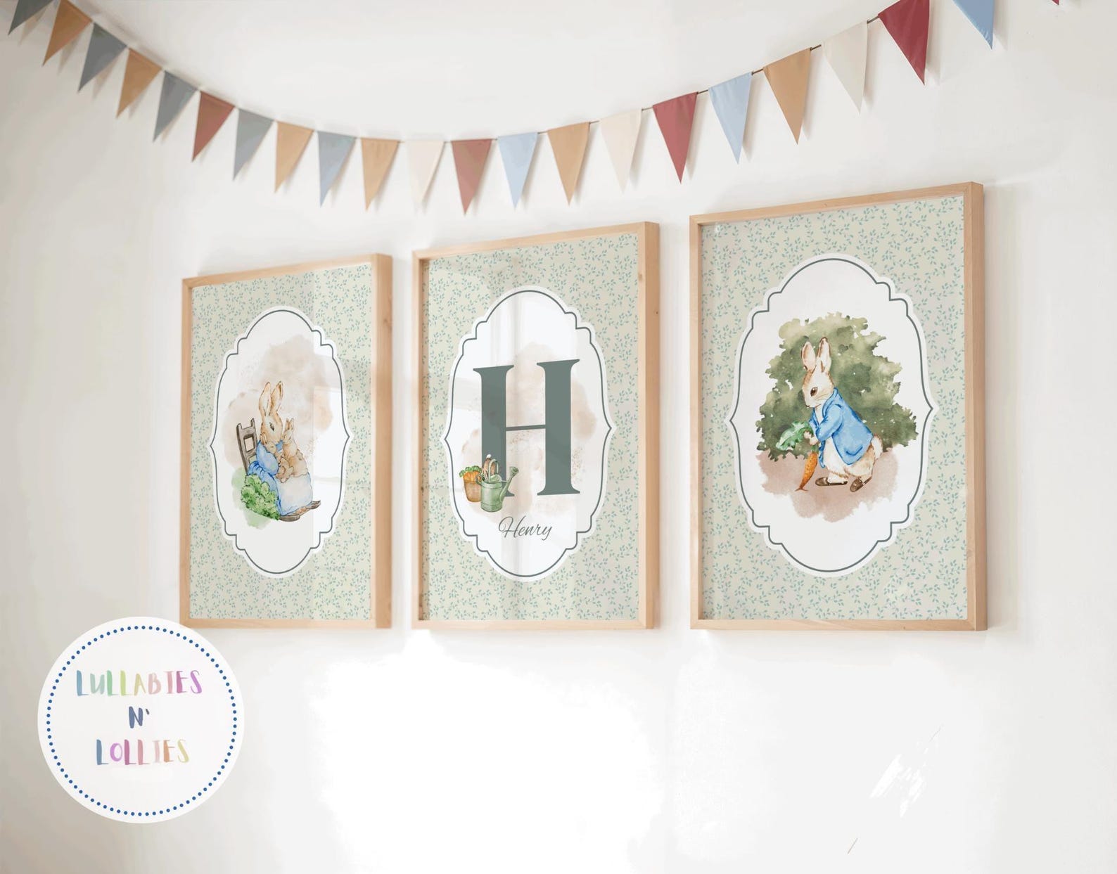 Personalized Peter Rabbit Nursery Wall Art Print – Custom Baby Name ...