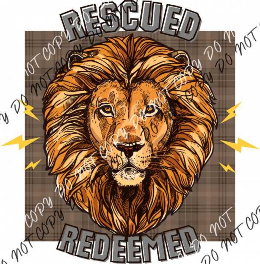 Rescued Redeemed Lion DTF Transfer - Etsy
