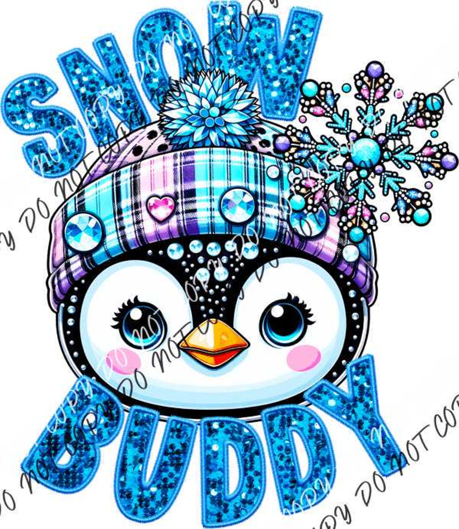 Snow Buddy - Sparkling Penguin DTF Transfer - Etsy