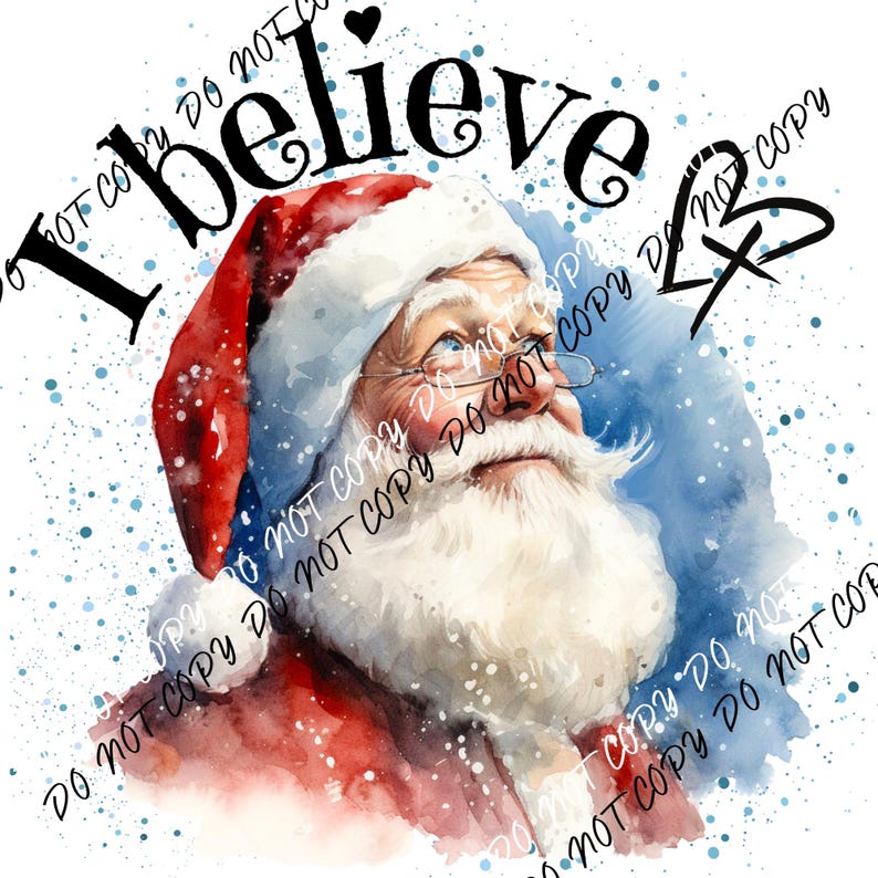 I Believe Santa With Cross DTF Transfer - Etsy