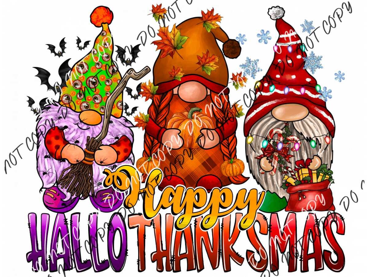 Happy Thankmas Gnomes DTF Transfer - Etsy