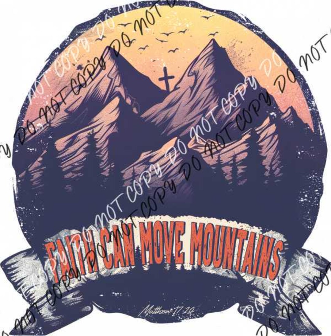 Faith Can Move Mountains Distressed Circle DTF Transfer - Etsy