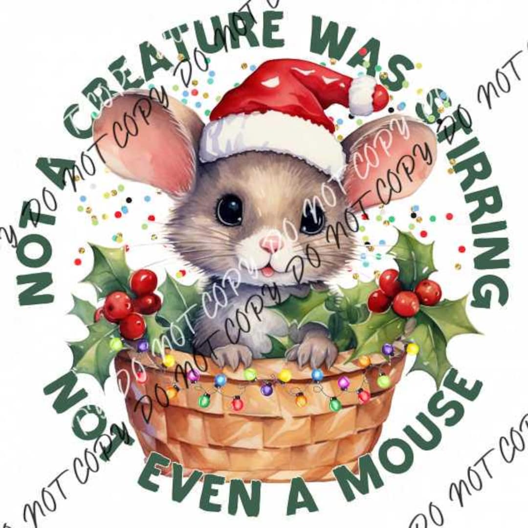 Not a Creature Was Stirring Santa Mouse DTF Transfer - Etsy