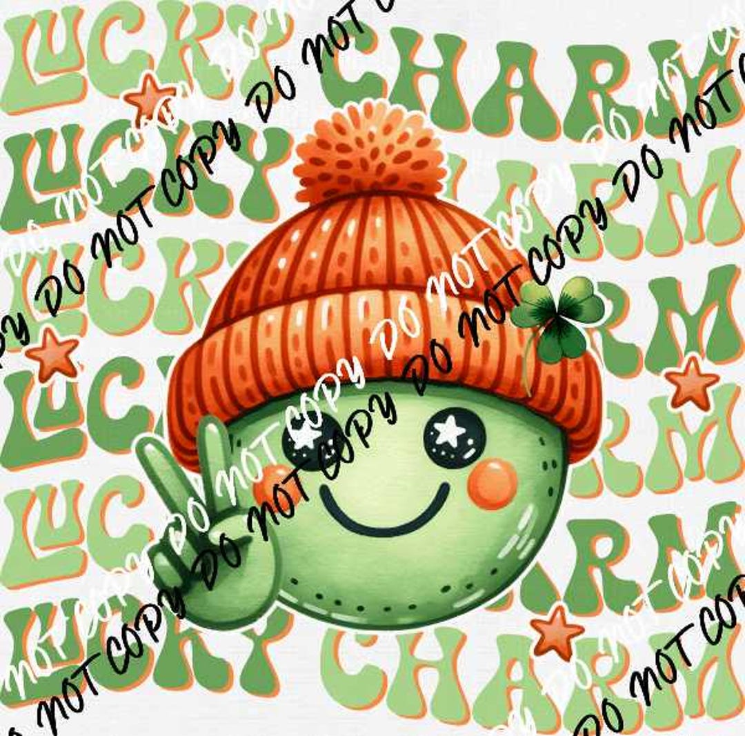 Lucky Charm Smiley Face St. Patrick's Day DTF Transfer - Etsy