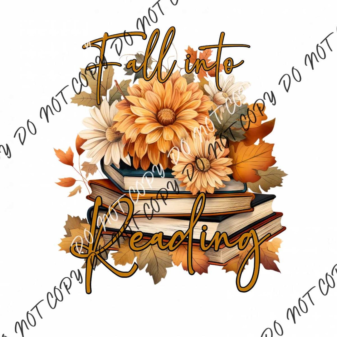 Fall Into Reading Book Stack DTF Transfer - Etsy