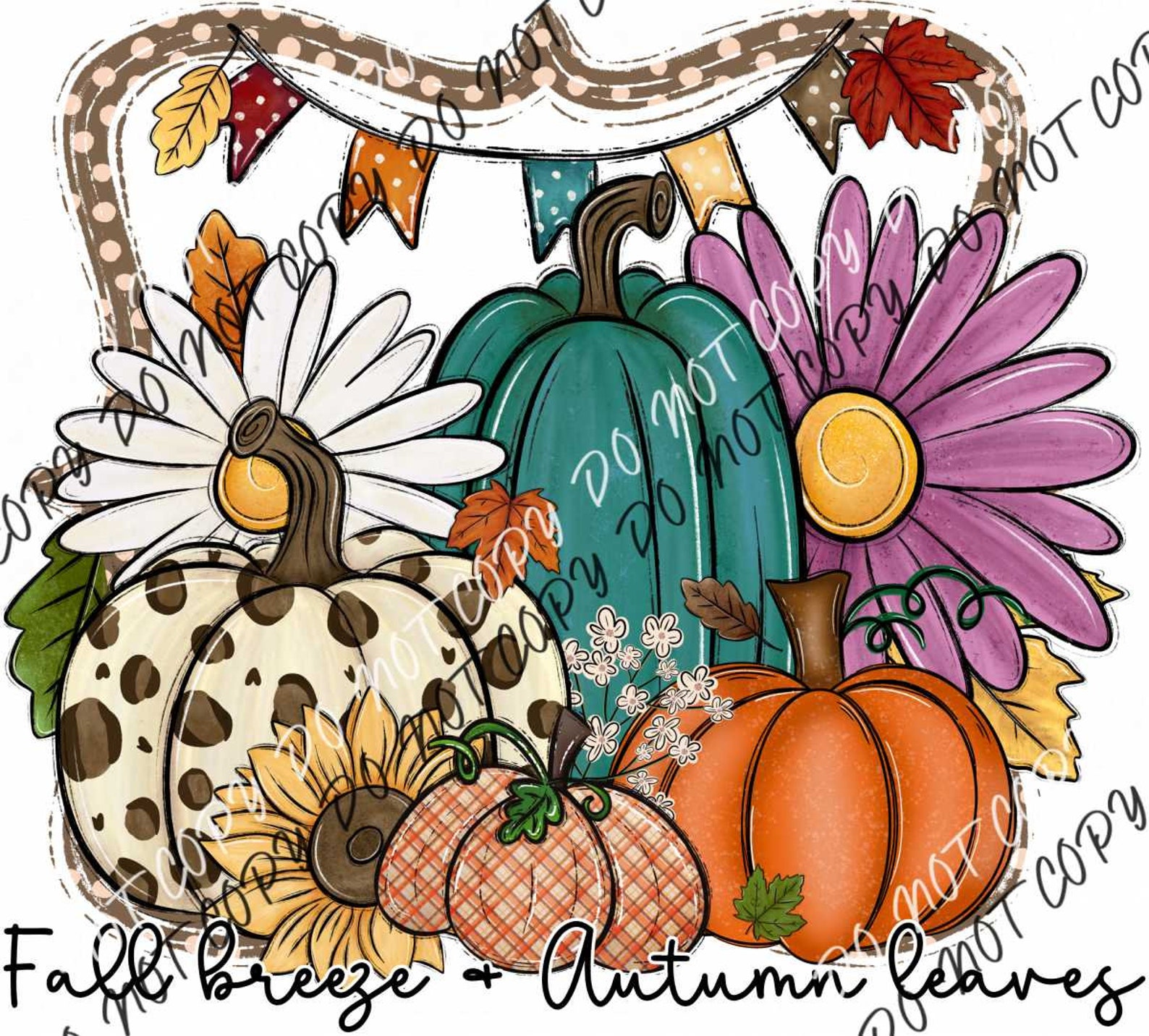 Fall Breeze & Autumn Leaves DTF Transfer - Etsy