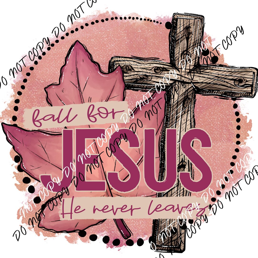 Fall for Jesus Pink Leaf DTF Transfer - Etsy