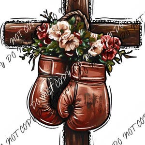 Cross With Boxing Gloves DTF Transfer - Etsy