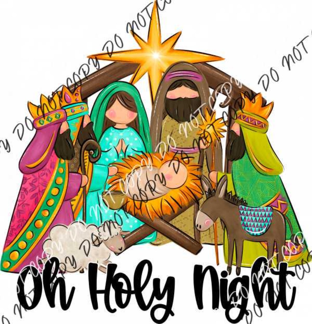 Oh Holy Night Manger Scene DTF Transfer - Etsy