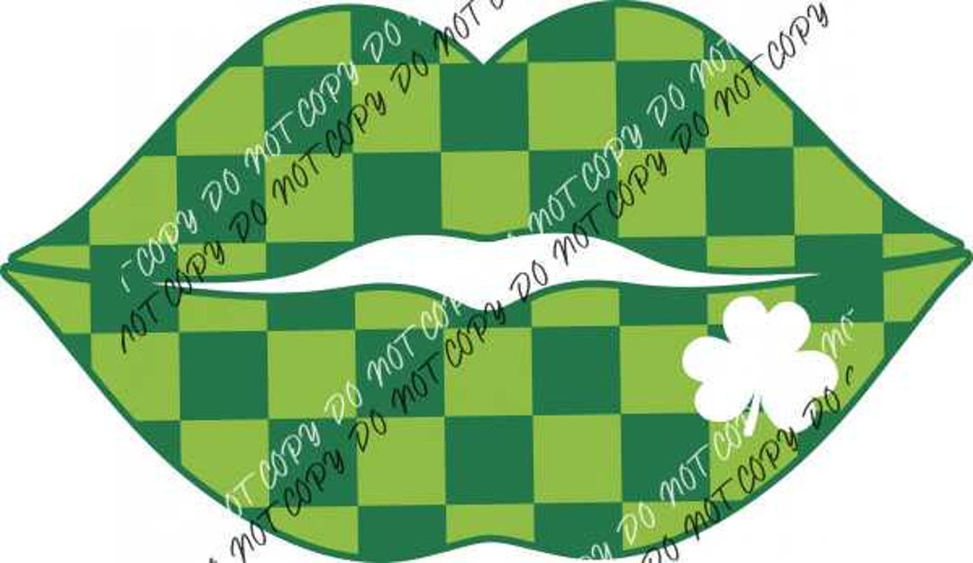 Checkered Lips DTF Transfer - Etsy