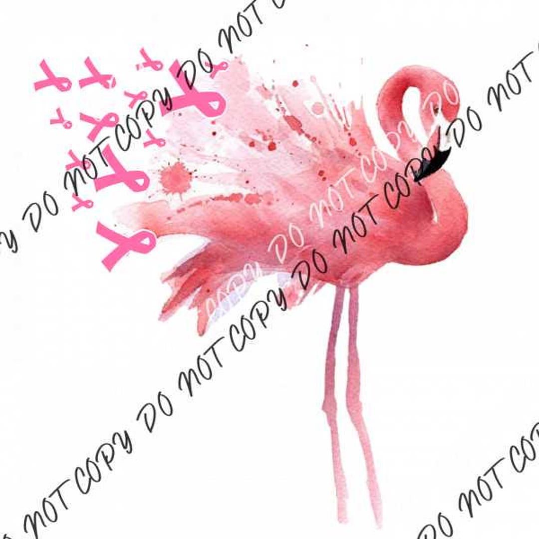 Flamingo Ribbons Breast Cancer Awareness DTF Transfer - Etsy