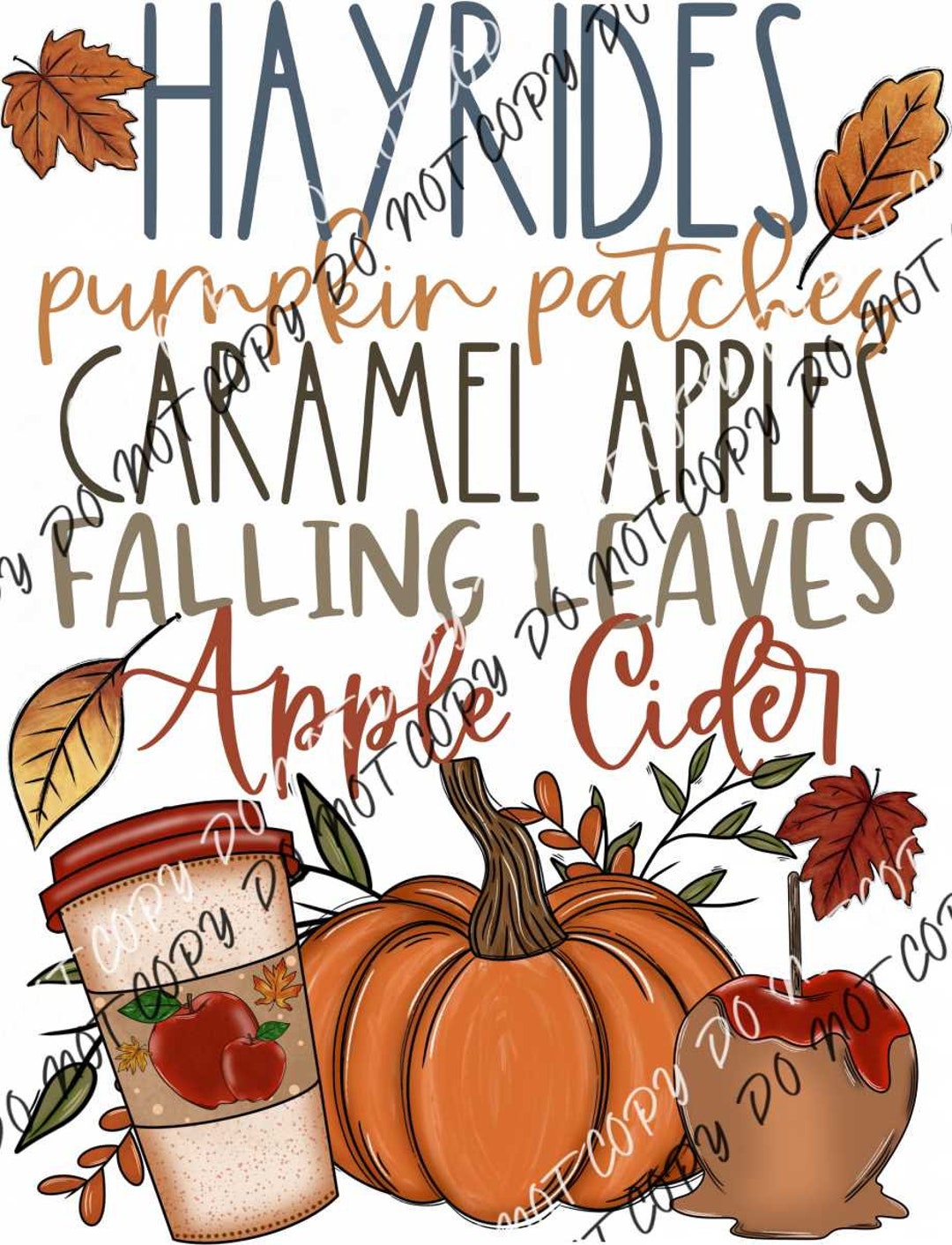 Hayrides Pumpkin Patches... DTF Transfer - Etsy