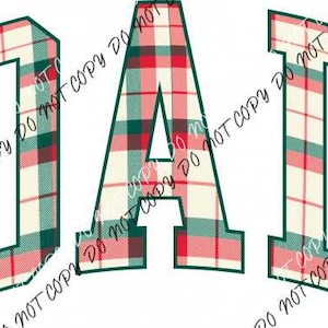 Christmas Plaid Dad DTF Transfer - Etsy