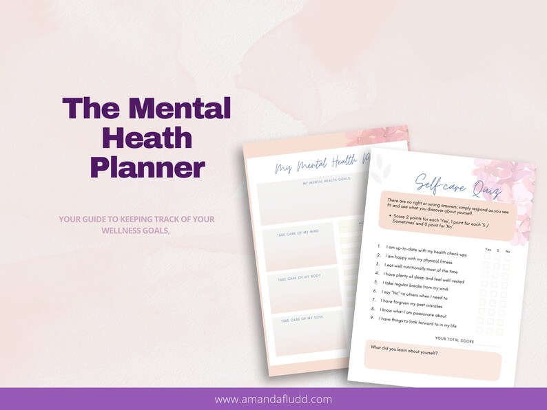 My Mental Health Planner/ Therapy Journal /self Care Planner/ Wellness ...