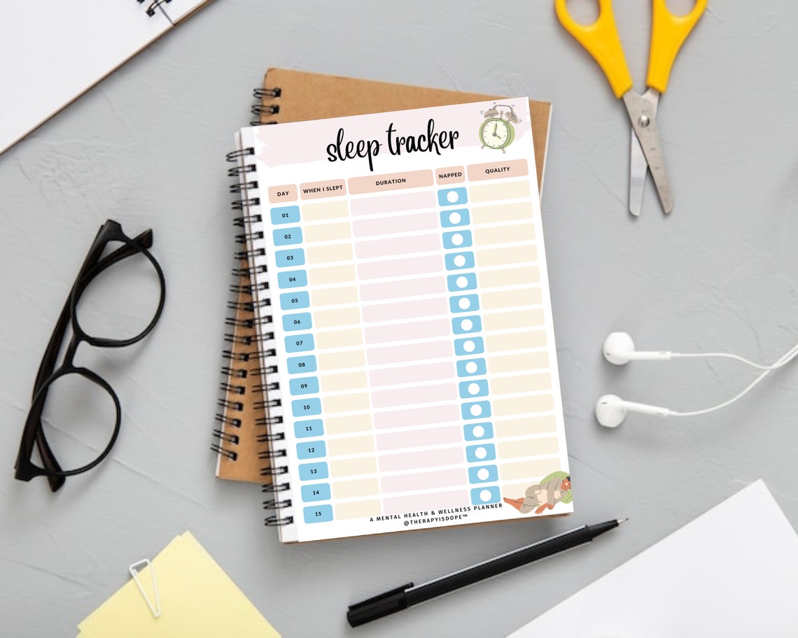 Sleep Tracker Printable Wellness Planner Monthly Sleep Log - Etsy