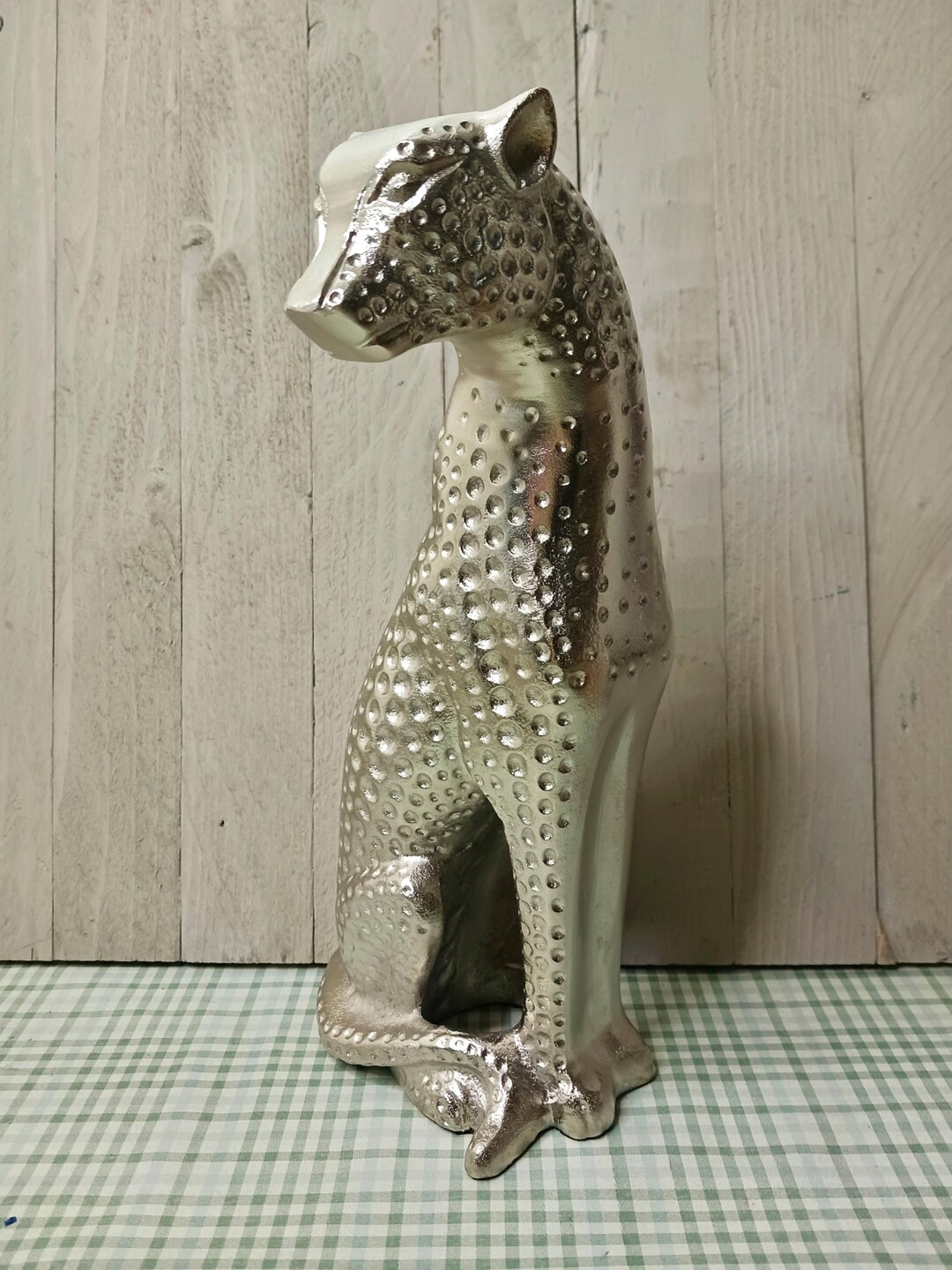 Vintage Style! Brass Cheetah, Big Cat Statue MCM Style - Etsy