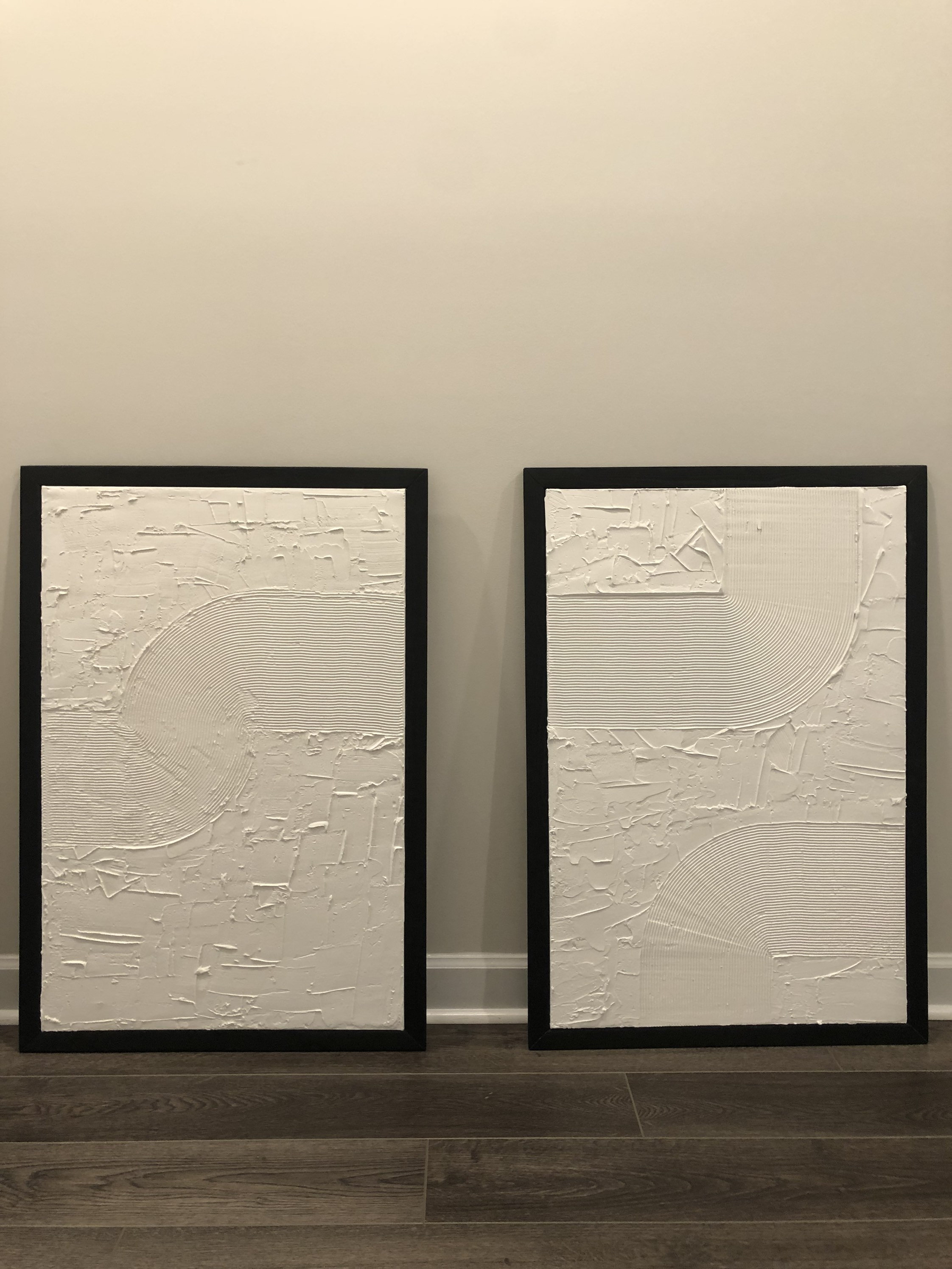 3D Set of 2 Textured Spackle Canvas Wall Art 24x36
