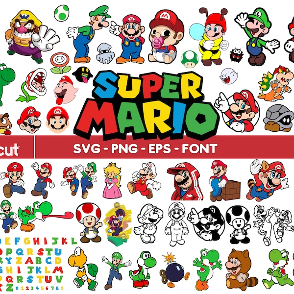 Mario Svg - Etsy
