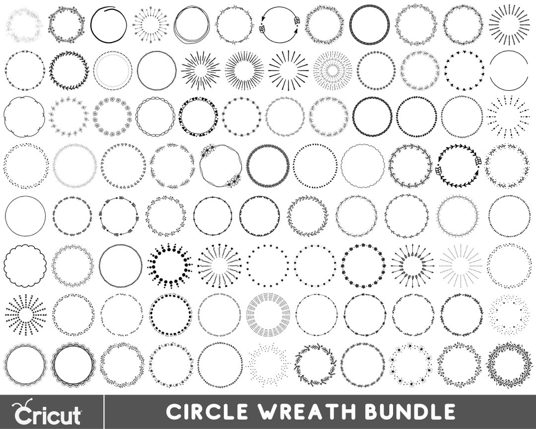 100 Wreath SVG BUNDLE Svg Png Dxf Ai archivos para Cricut, svg círculo ...