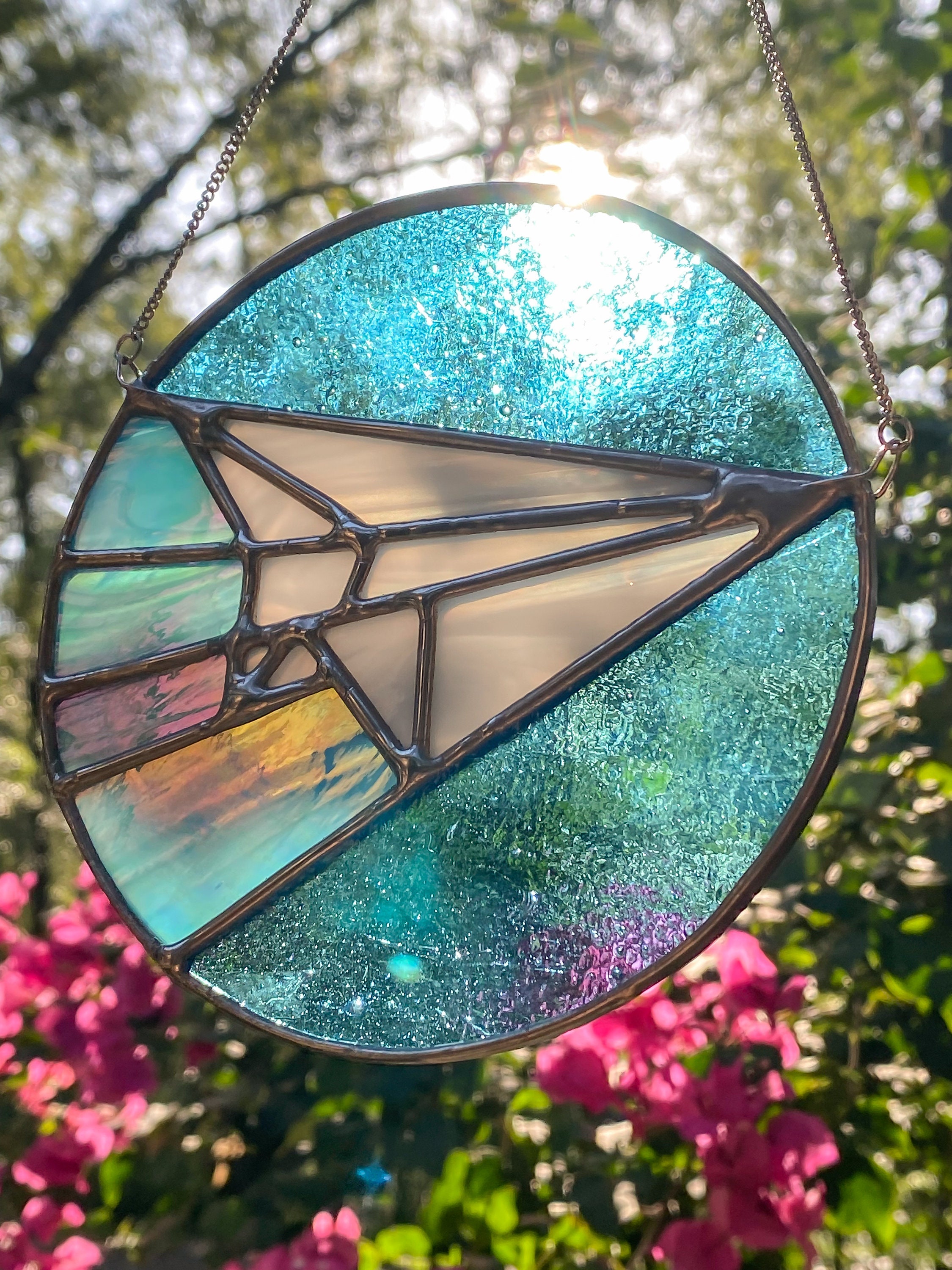 The Paper Airplane, Stained Glass Suncatcher, Glass Art - Etsy