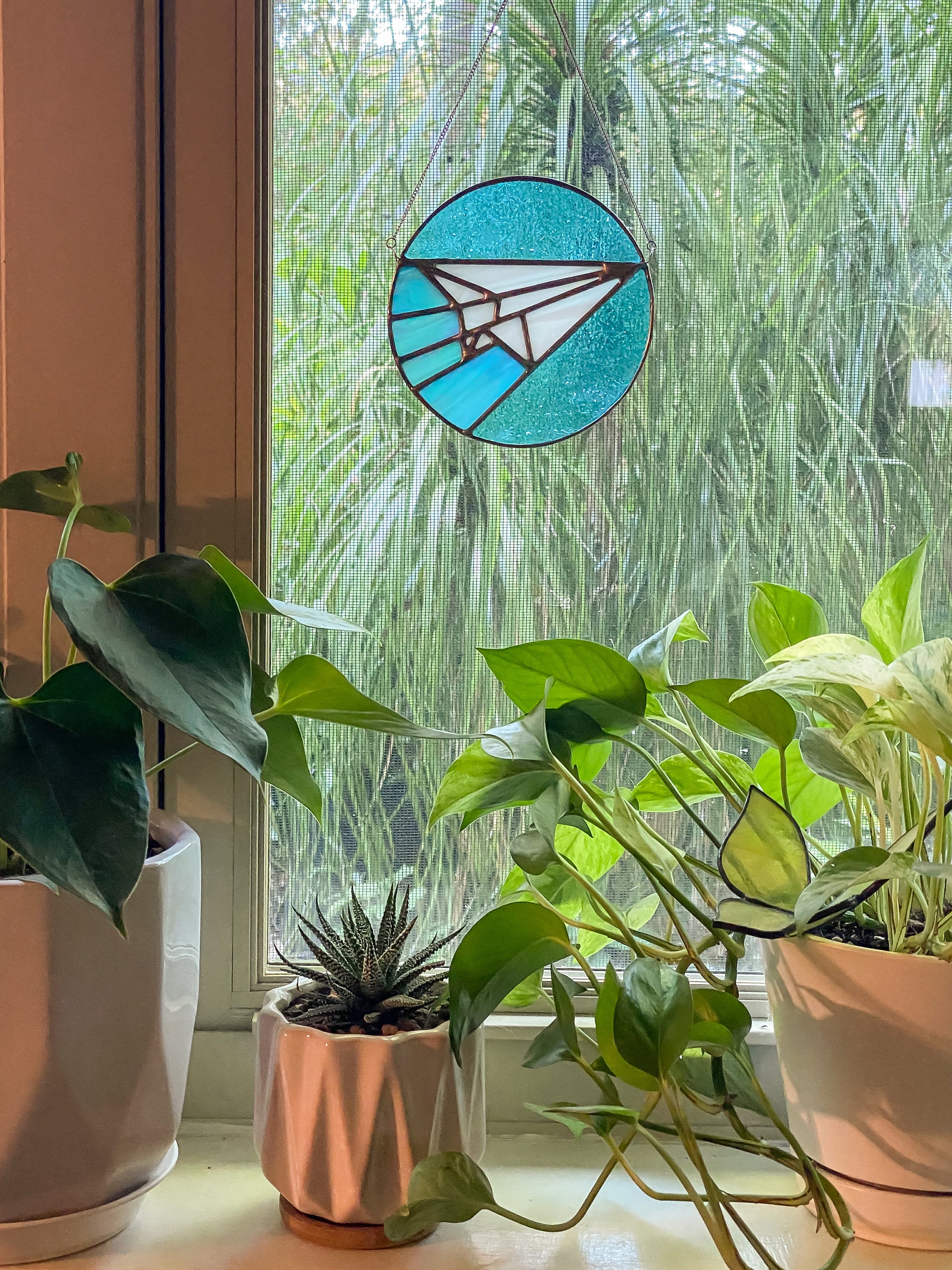The Paper Airplane, Stained Glass Suncatcher, Glass Art - Etsy
