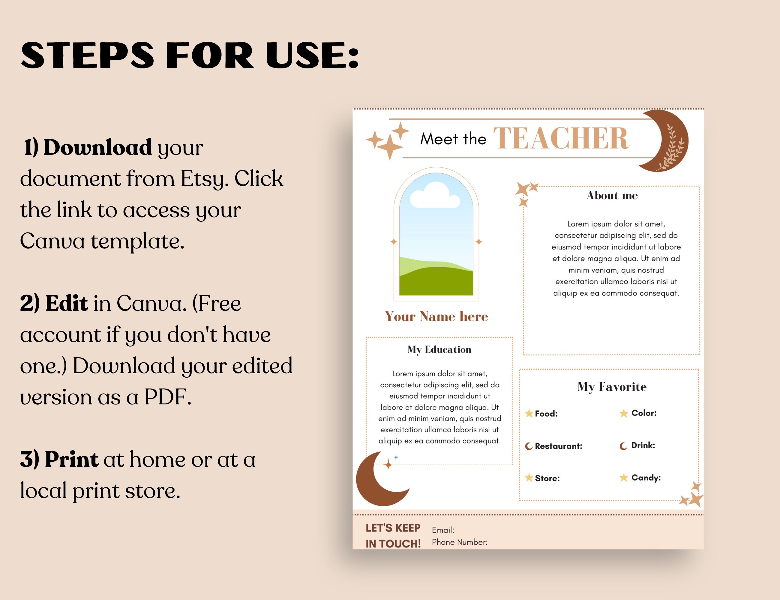 Back to School Canva Template Instant Download Meet the - Etsy