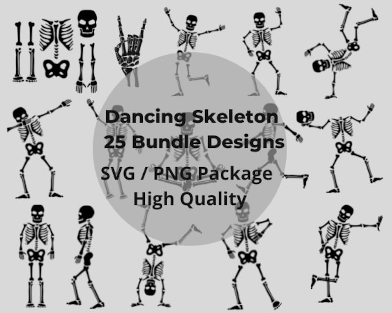 Skeleton Svg Skeleton Svg Bundle Dancing Skeletons SVG - Etsy