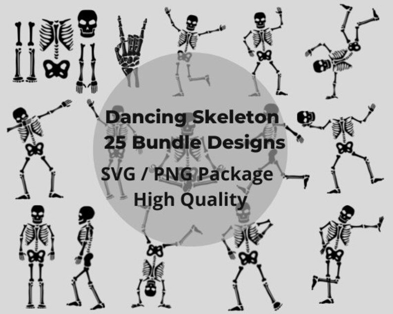 Skeleton Svg Skeleton Svg Bundle Dancing Skeletons SVG - Etsy
