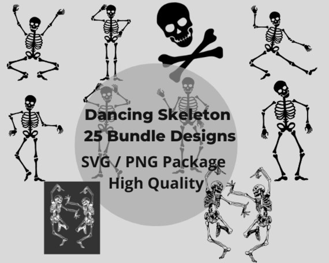 Skeleton Svg Skeleton Svg Bundle Dancing Skeletons SVG - Etsy