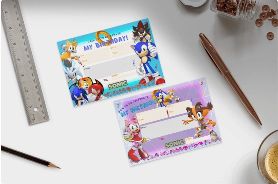 Sonic the Hedgehog Themed Printable Birthday Party Invitation + Free ...