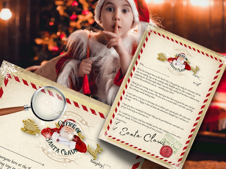 Traditional Letter From Santa & Nice List Certificate, With 2 X Size ...