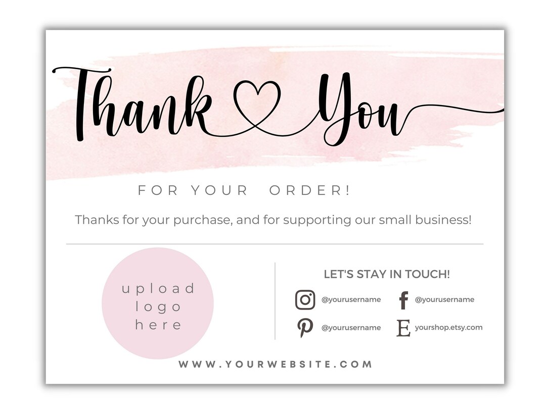 Tarjetas de agradecimiento imprimibles Plantilla empresarial - Etsy España