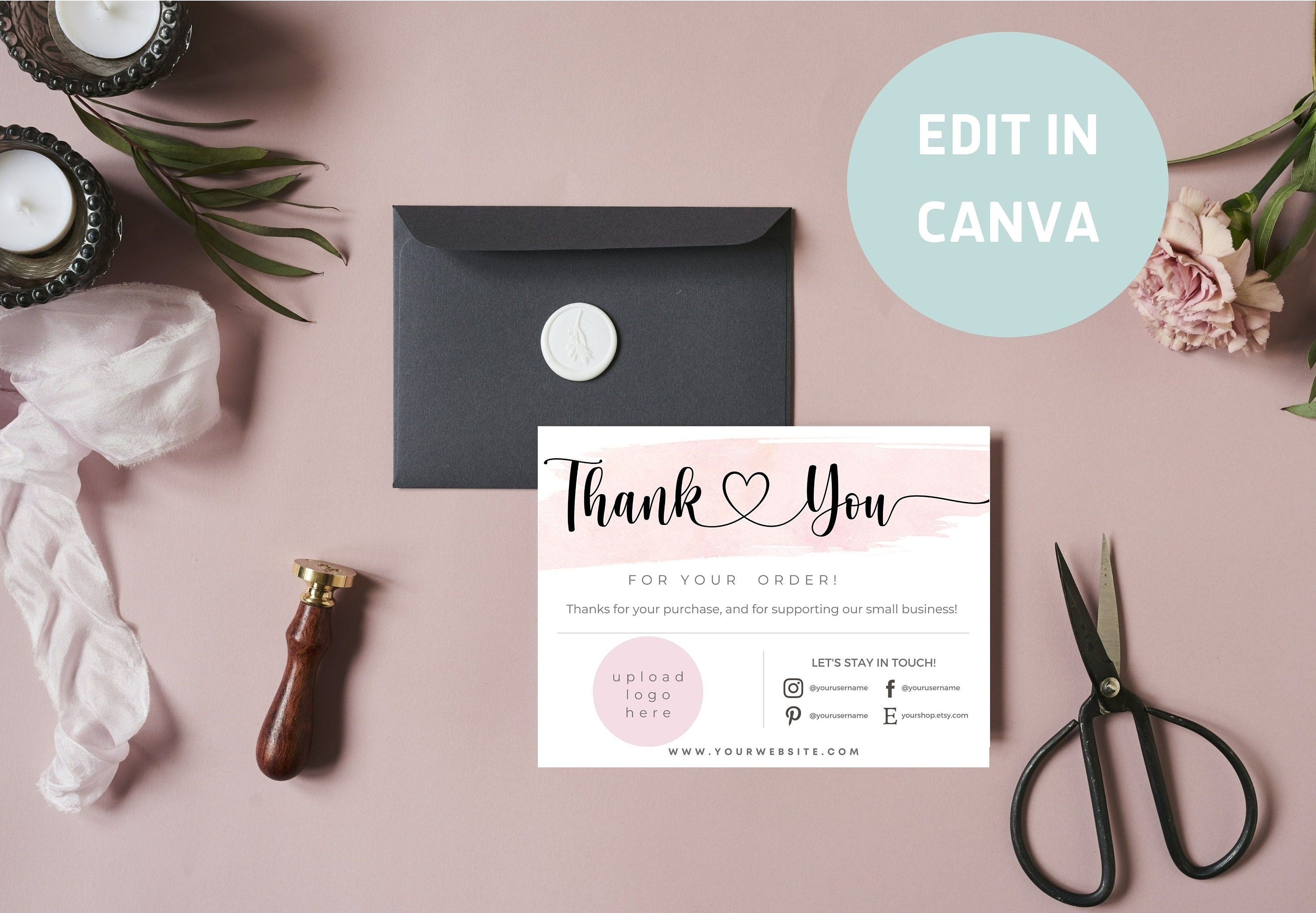 Tarjetas de agradecimiento imprimibles Plantilla empresarial - Etsy España