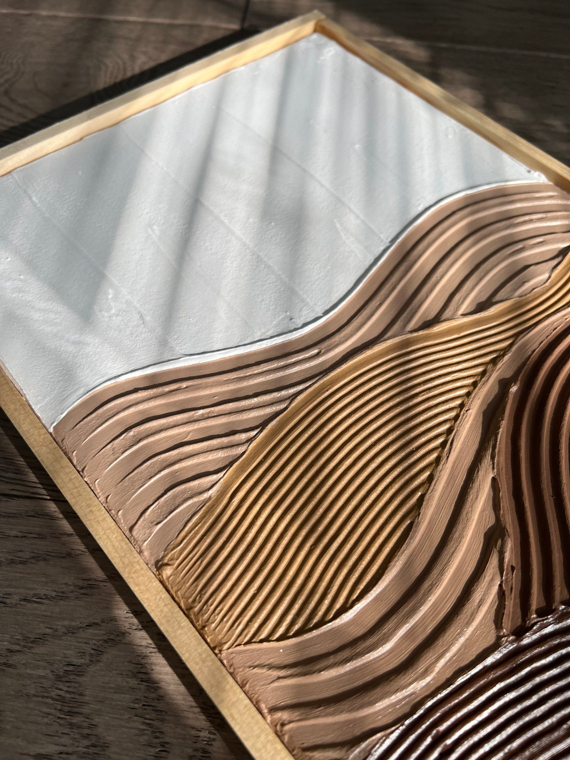 Texture Wall Art Painting Earthy Texture Waves Framed - Etsy