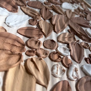 Boho Tones Flower Texture Painting, Textured Framed Art, Earthy Tones ...