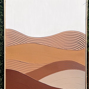 Texture Wall Art Painting - Earthy Texture Waves - Framed Textured ...