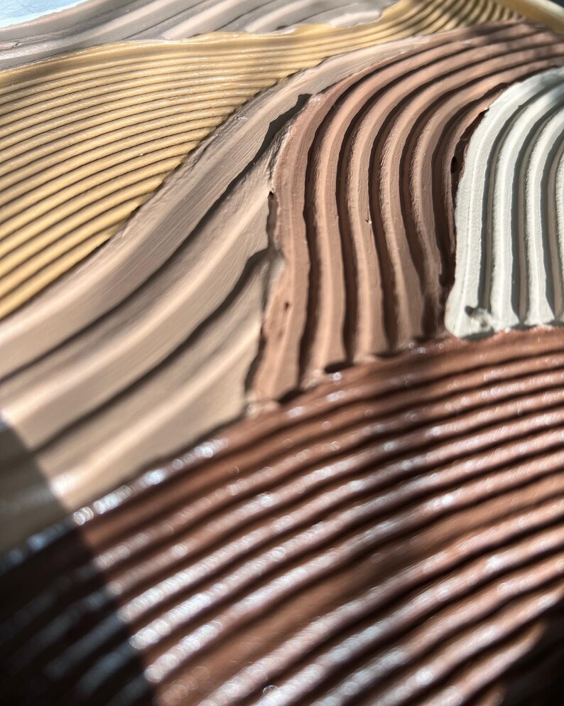 Texture Wall Art Painting Earthy Texture Waves Framed - Etsy