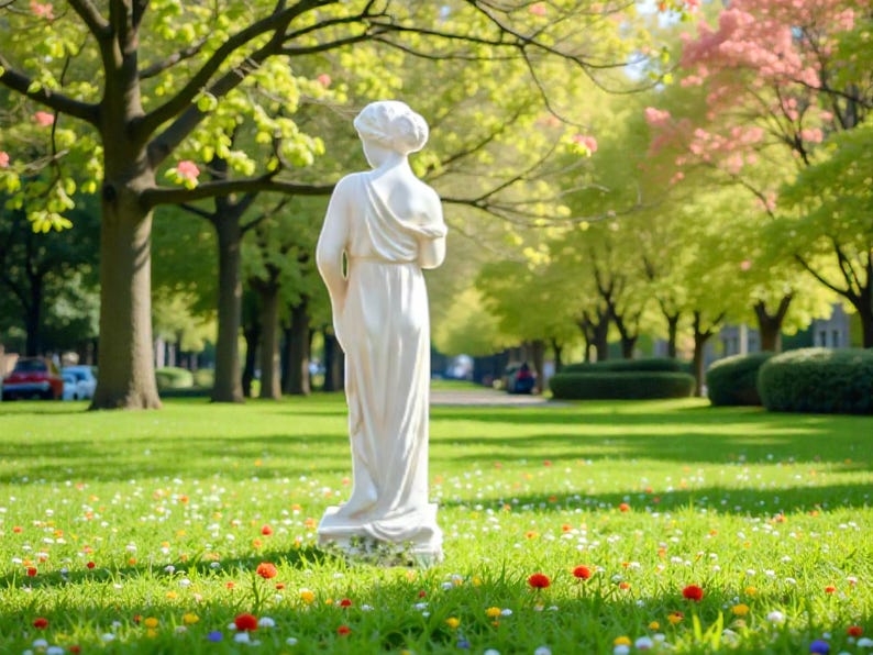 Large Classical Greek Goddess Statue, 32” Garden Lady Sculpture ...