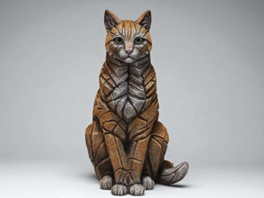 Handmade Resin Cat Sculpture: Modern Home Decor, Unique Cat Lover Gift ...