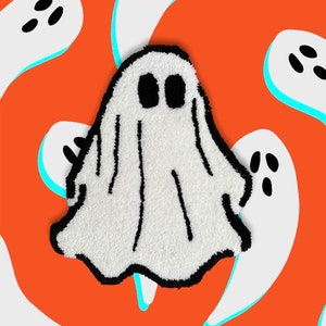 HALLOWEEN GHOST RUG / Different Sizes, Tufted White Ghost Rug, Handmade ...